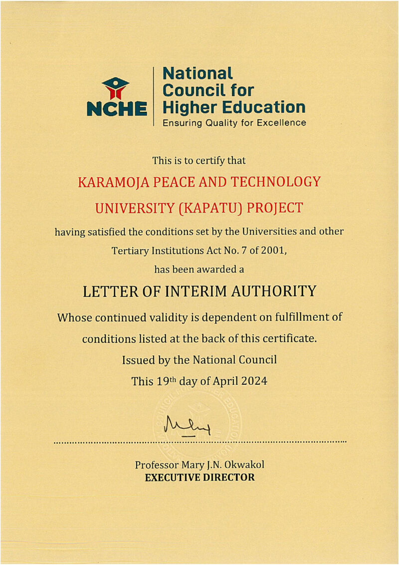 KAPATU Receives Letter of Interim Authority From NCHE - KAPATU Project