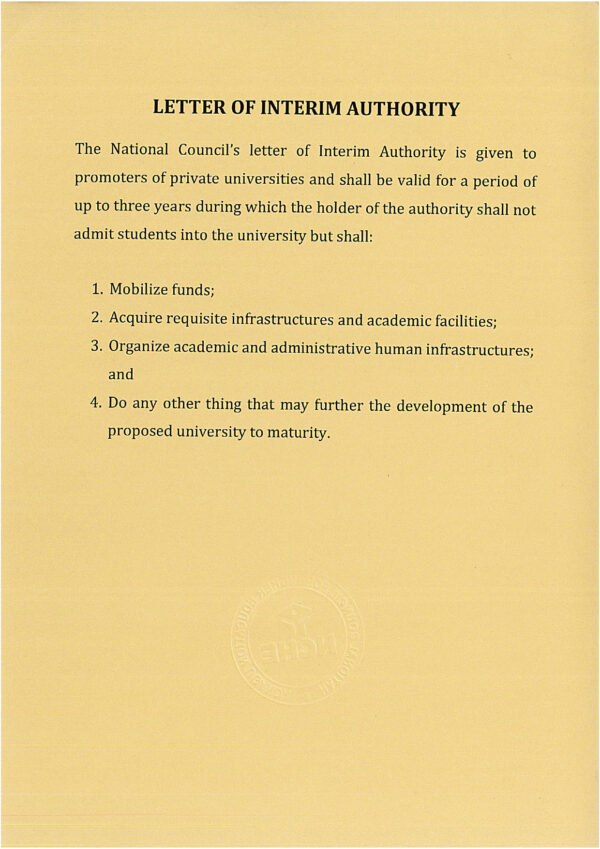 KAPATU Receives Letter of Interim Authority From NCHE - KAPATU Project